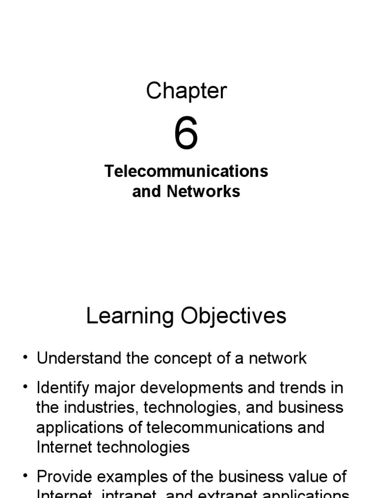 Chapter 6 Telecommunications and Networks | PDF | Peer To Peer ...