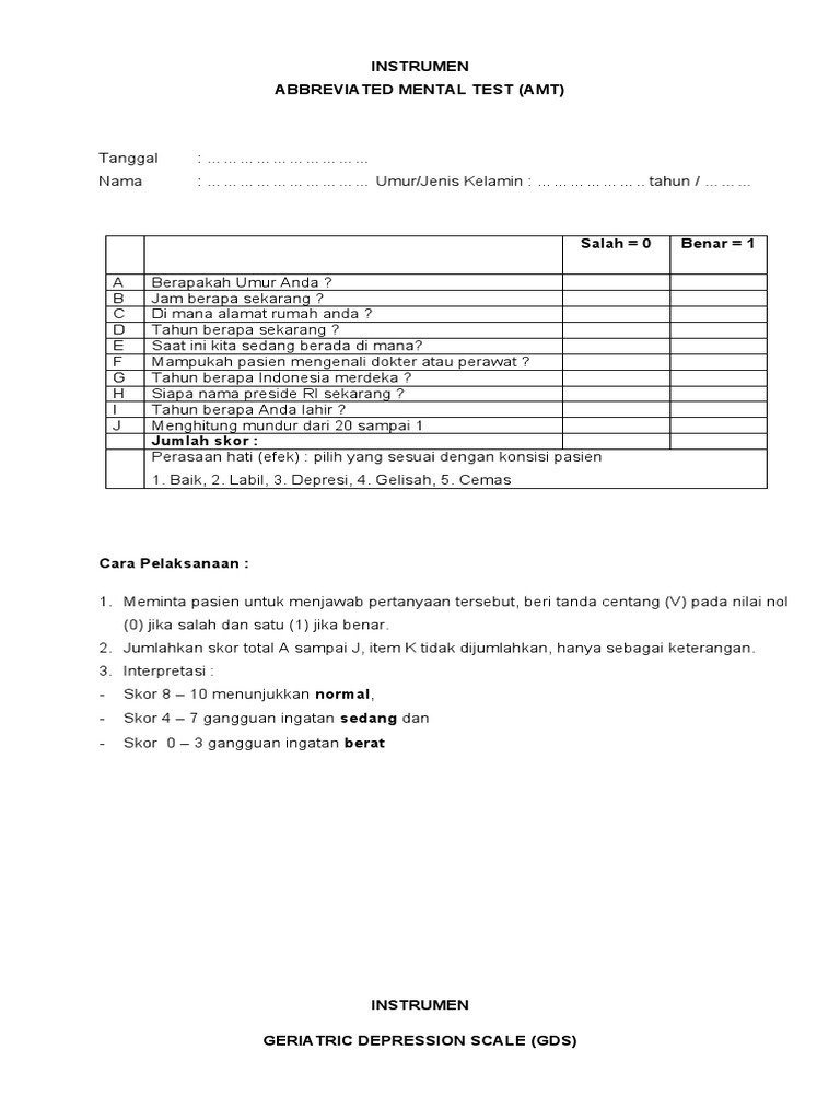 Intrumen Penilaian Keswa | PDF