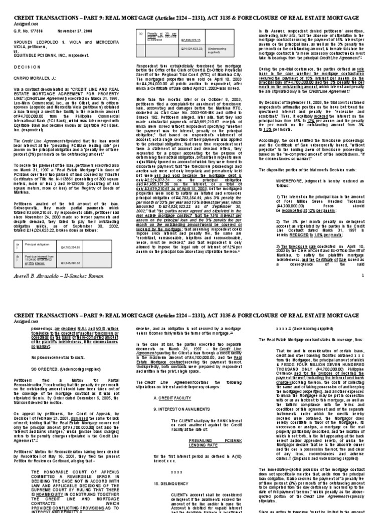 Cred Trans Part 9 Assigned | PDF | Mortgage Law | Mortgage Loan