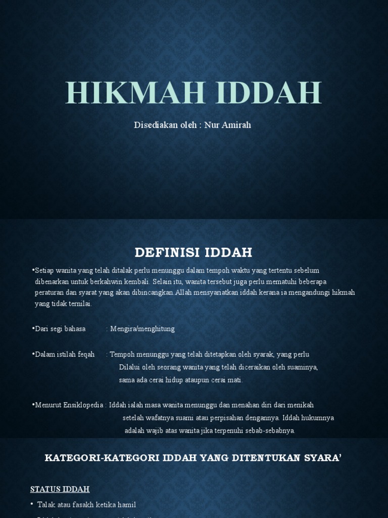 Hikmah dan Syarat Iddah dalam Islam | PDF