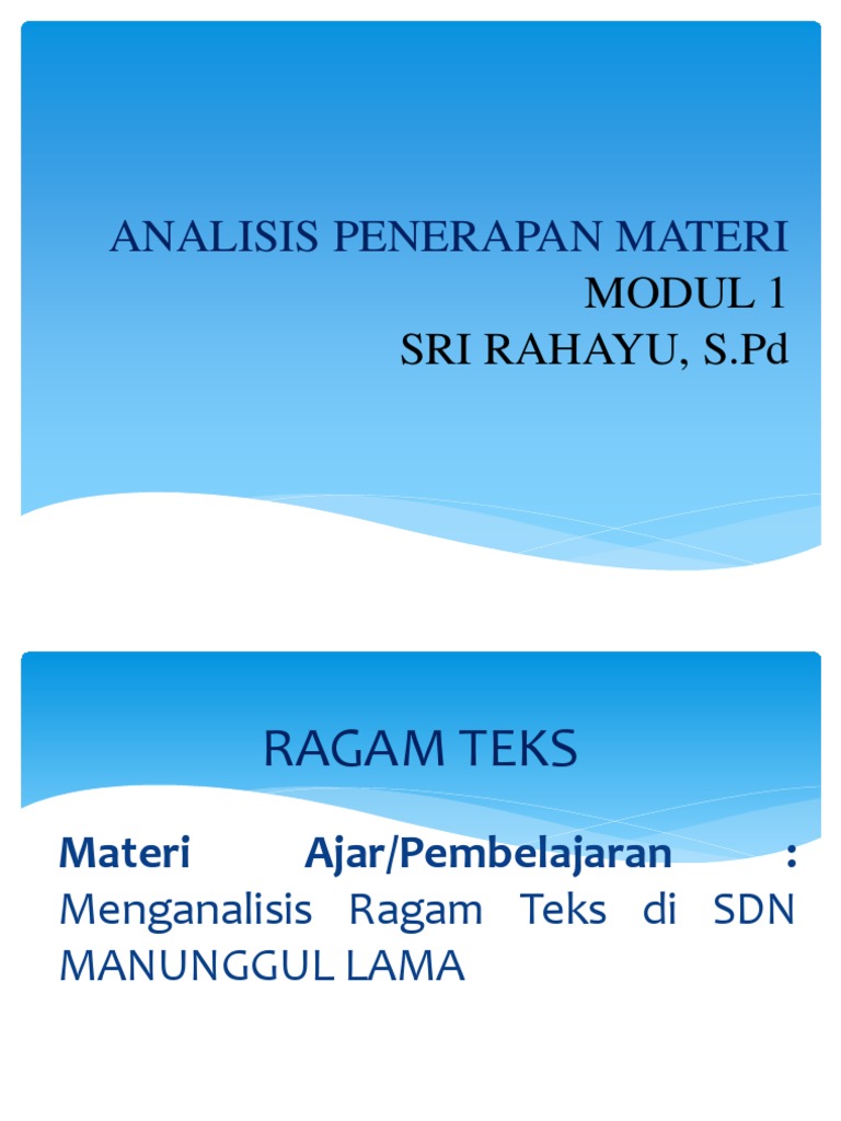 Analisis Materi Ajar Modul 1 | PDF