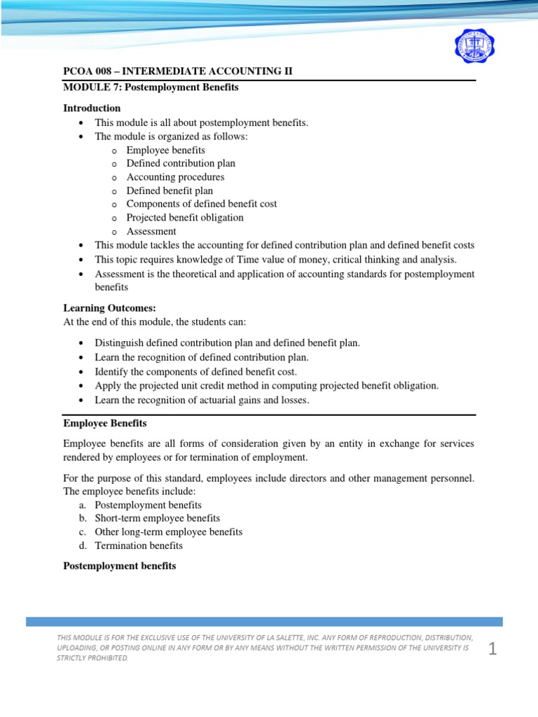 Module 7 - Ia2 Final CBL | PDF | Defined Benefit Pension Plan | Pension