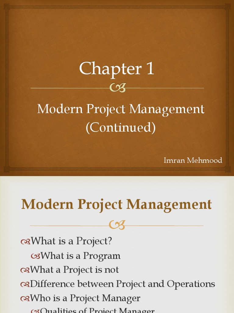 Chapter 1 - Modern Project Management Part-2 | PDF