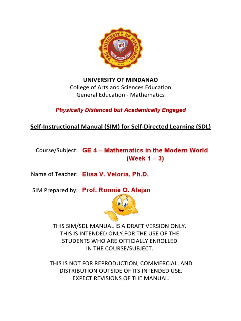 Self-Instructional Manual (SIM) For Self-Directed Learning (SDL) | PDF ...