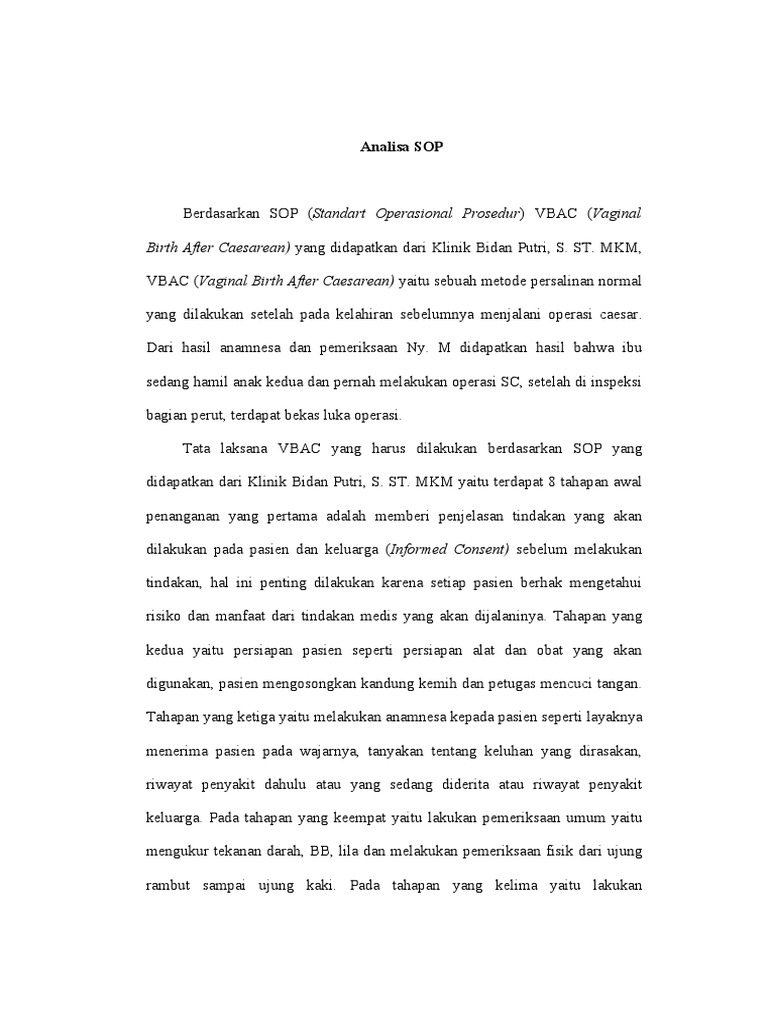 Analisis VBAC Sindi | PDF