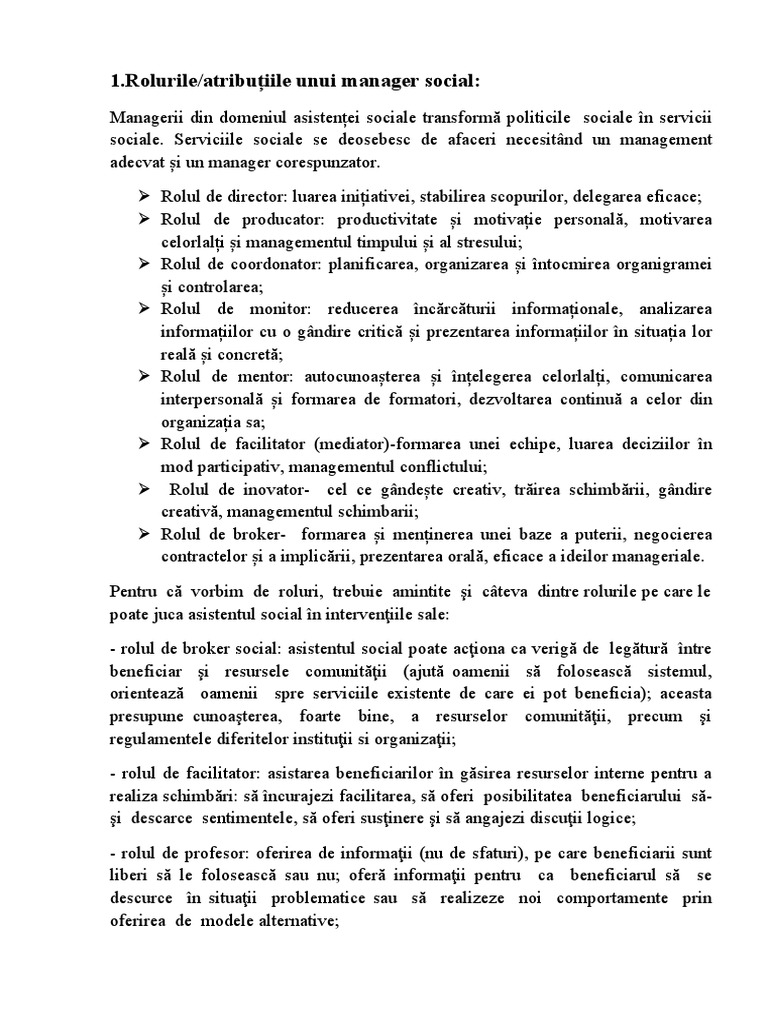 Managerul Social | PDF
