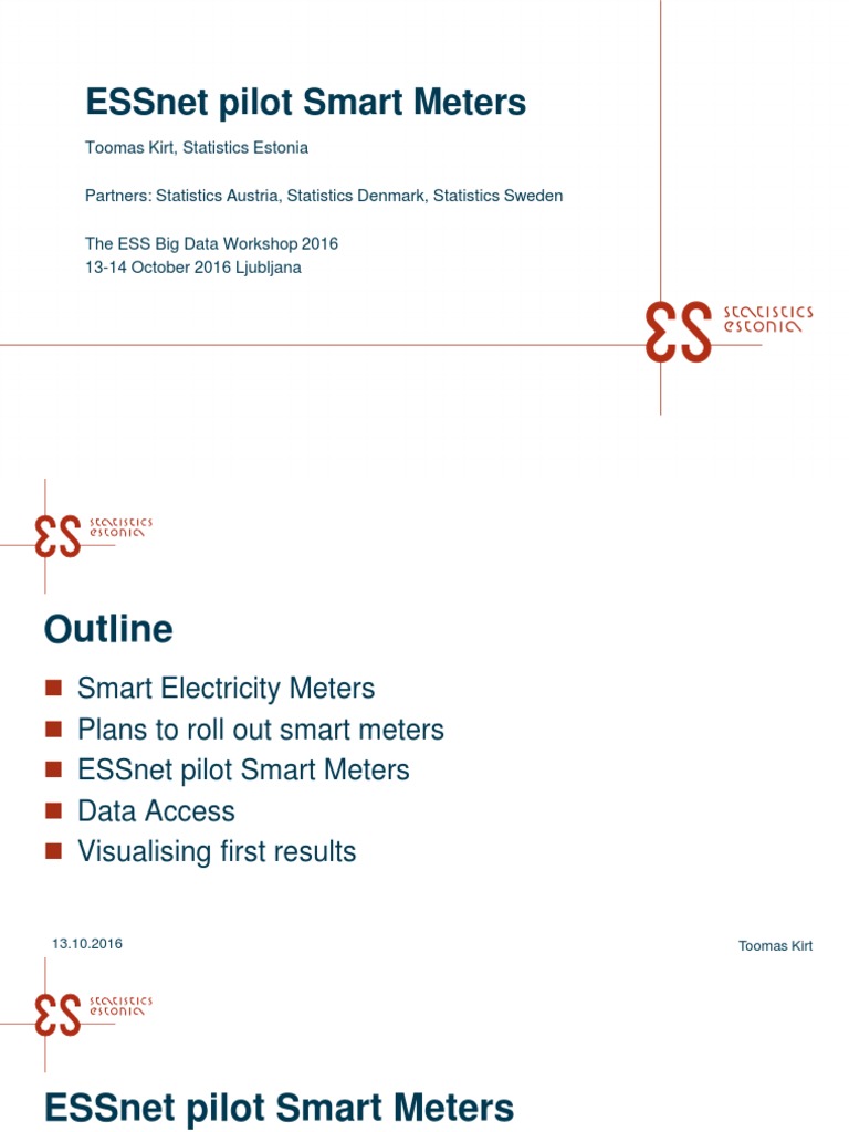 Essnet Pilot Smart Meters: Toomas Kirt, Statistics Estonia | PDF ...