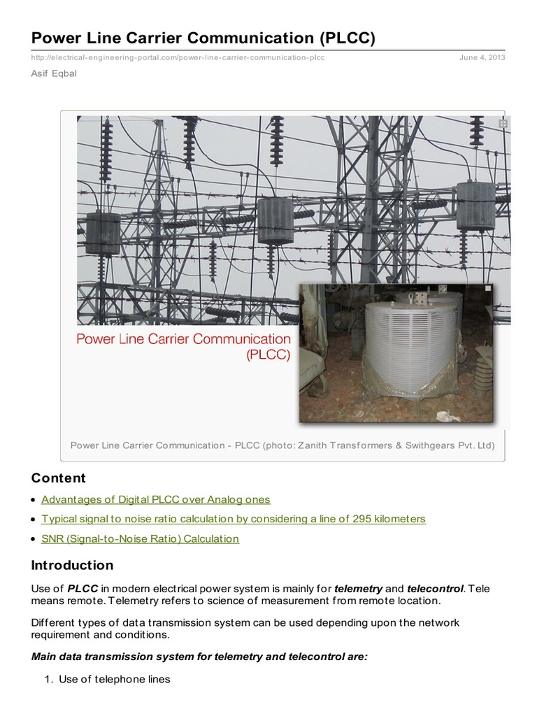 Power Line Carrier Communication (PLCC) : Content | Download Free PDF ...