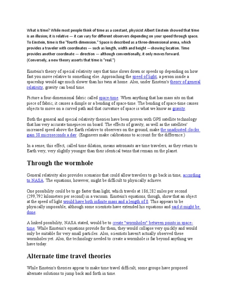 Through The Wormhole: Speed of Light Theory of General Relativity Space-Time Gravity | PDF ...