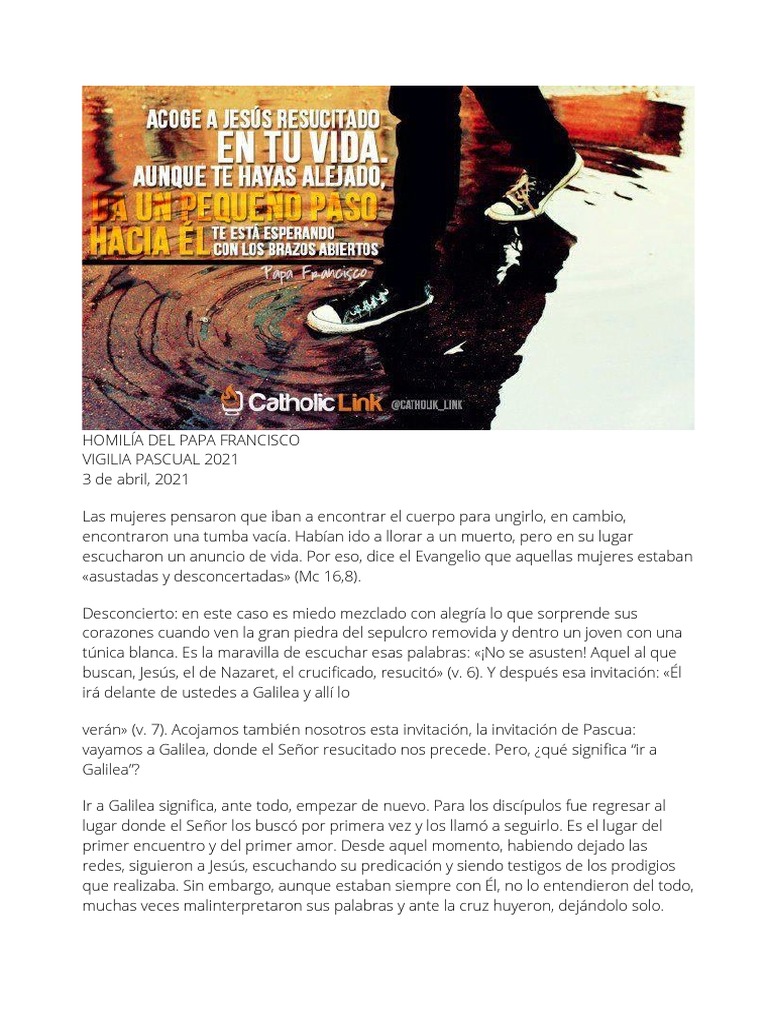 Mensaje de Esperanza en Pascua 2021 | PDF | La resurrección de Jesús ...
