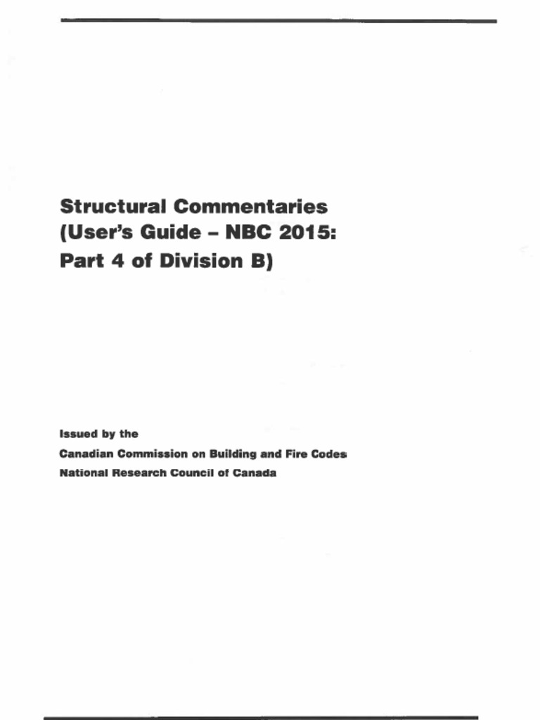 National Building Code of Canada 2015 Structural Commentaries Scanned | PDF