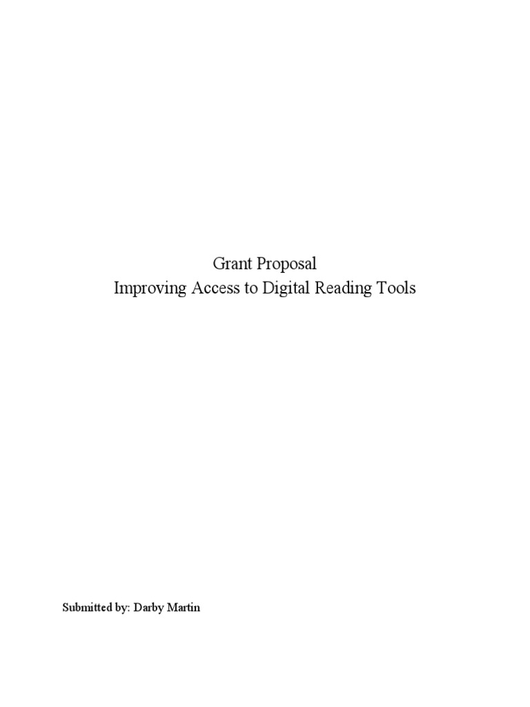 Literacy Grant Proposal | PDF | E Books | Libraries