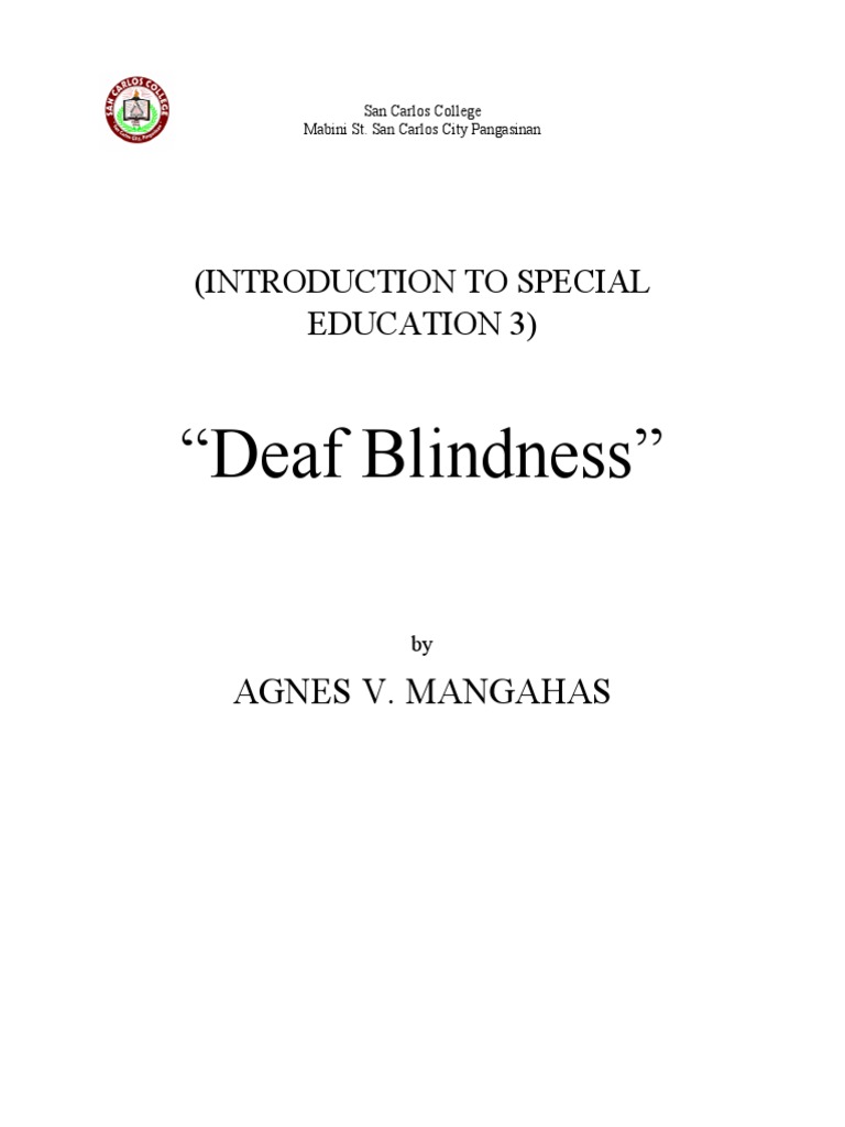 Deaf Blindness | PDF | Hearing | Perception