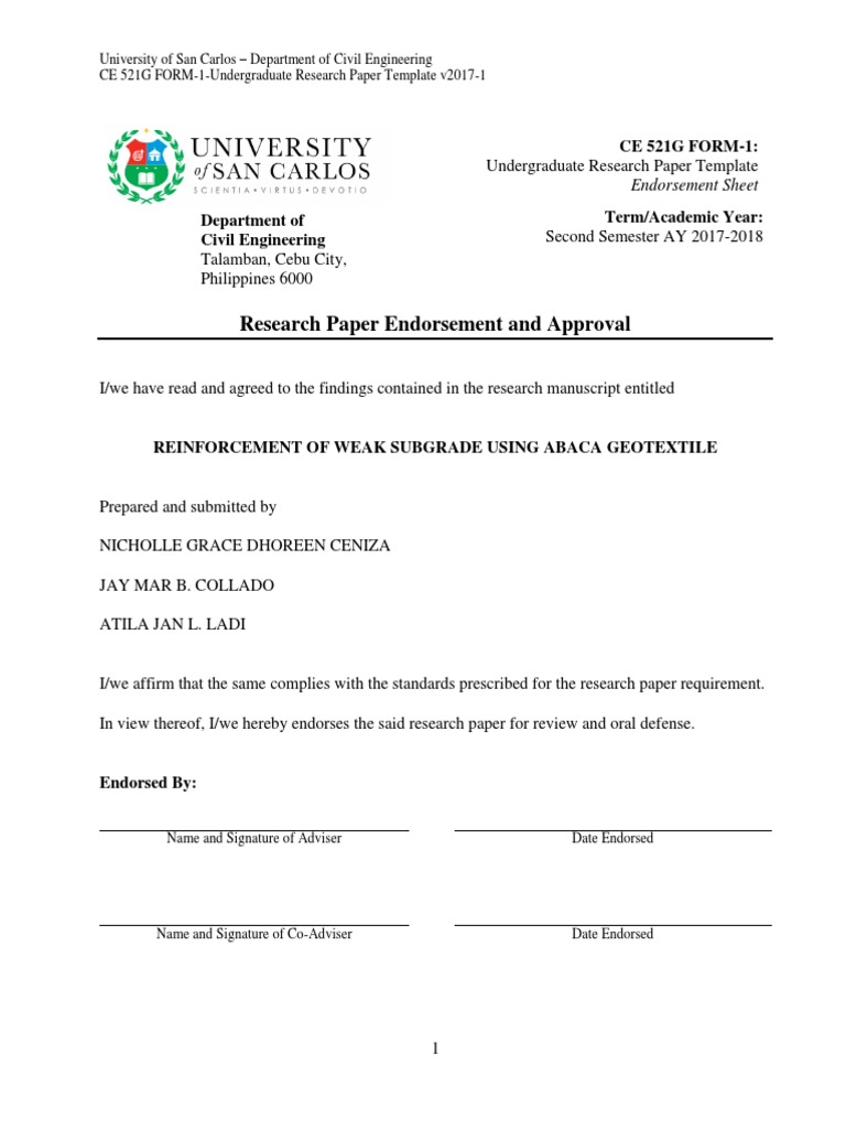Research Final Paper Abaca Geotextile | PDF | Strength Of Materials ...