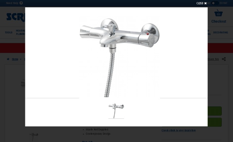 Rize Wall-Mounted Thermostatic BathShower Mixer Bath Taps Screwfix ...