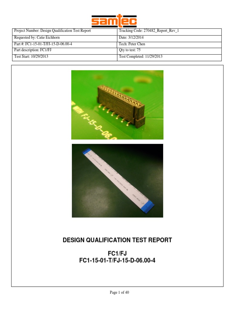 Design Qualification Test Report FC1/FJ FC1-15-01-T/FJ-15-D-06.00-4 ...