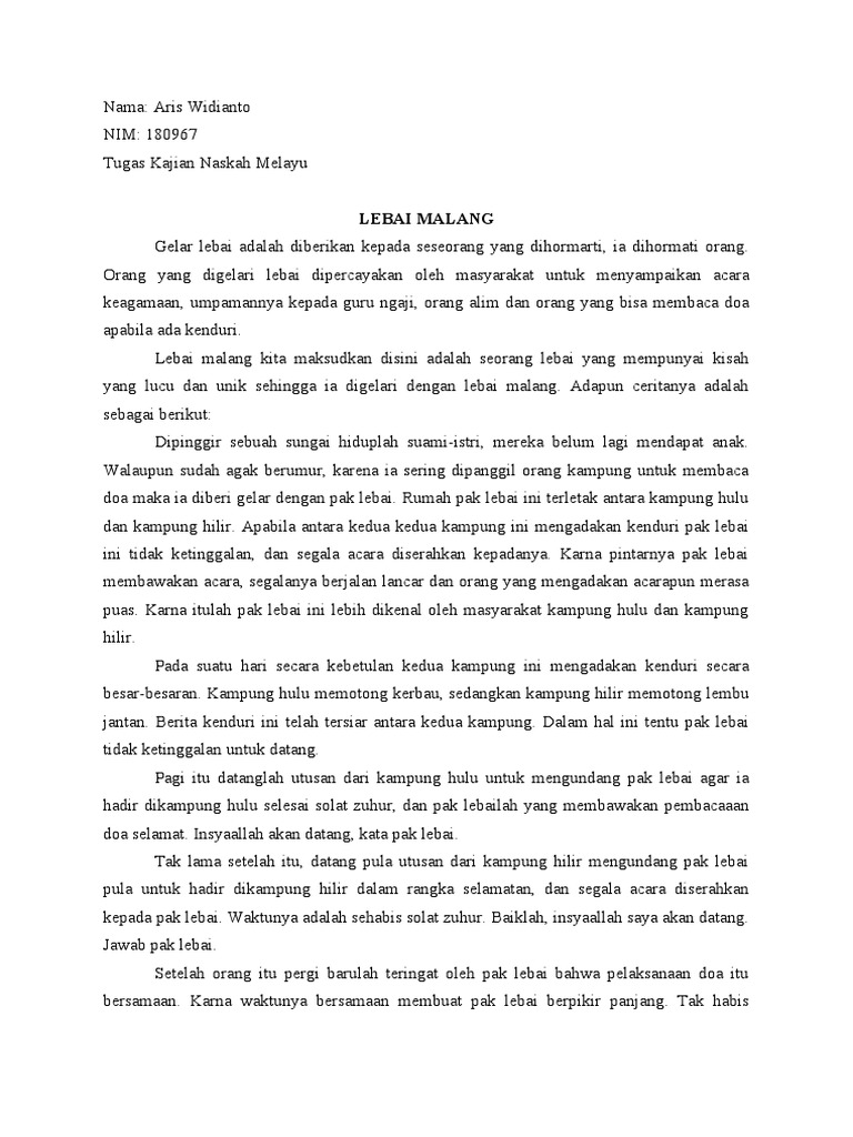 Aris Widianto 180967 Tugas Pak Lebai Malang | PDF | Agama & Spiritualitas