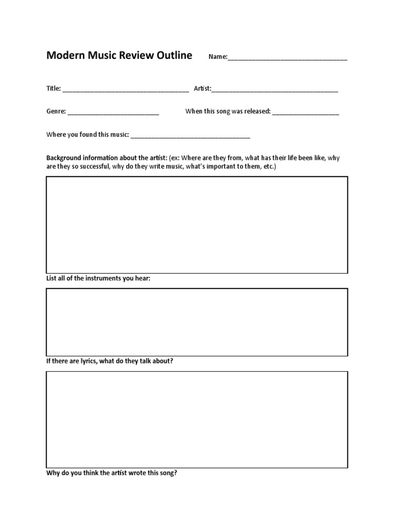 Modern Music Review Template | PDF