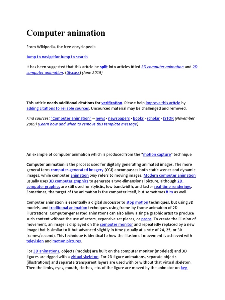 Computer Animation - Edited | PDF | Computer Animation | Computer ...