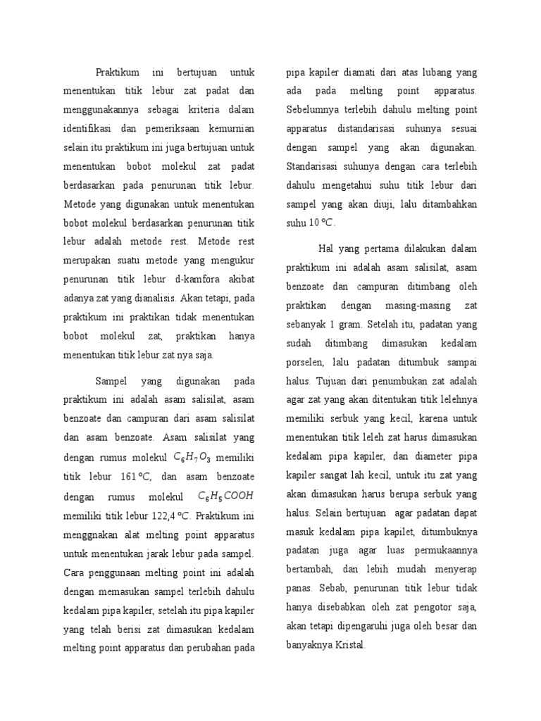 Pembahasan Titik Lebur | PDF | Sains & Matematika