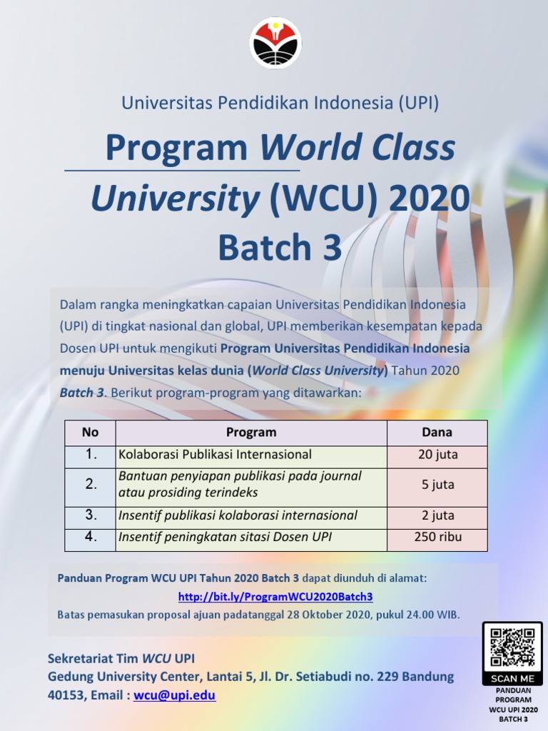 Program WCU UPI 2020 Batch 3 Flyer | PDF