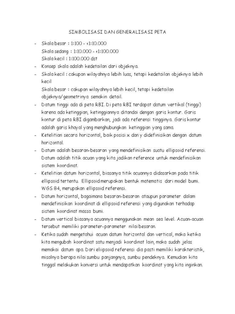 Peta: Skala, Simbol, Generalisasi | PDF