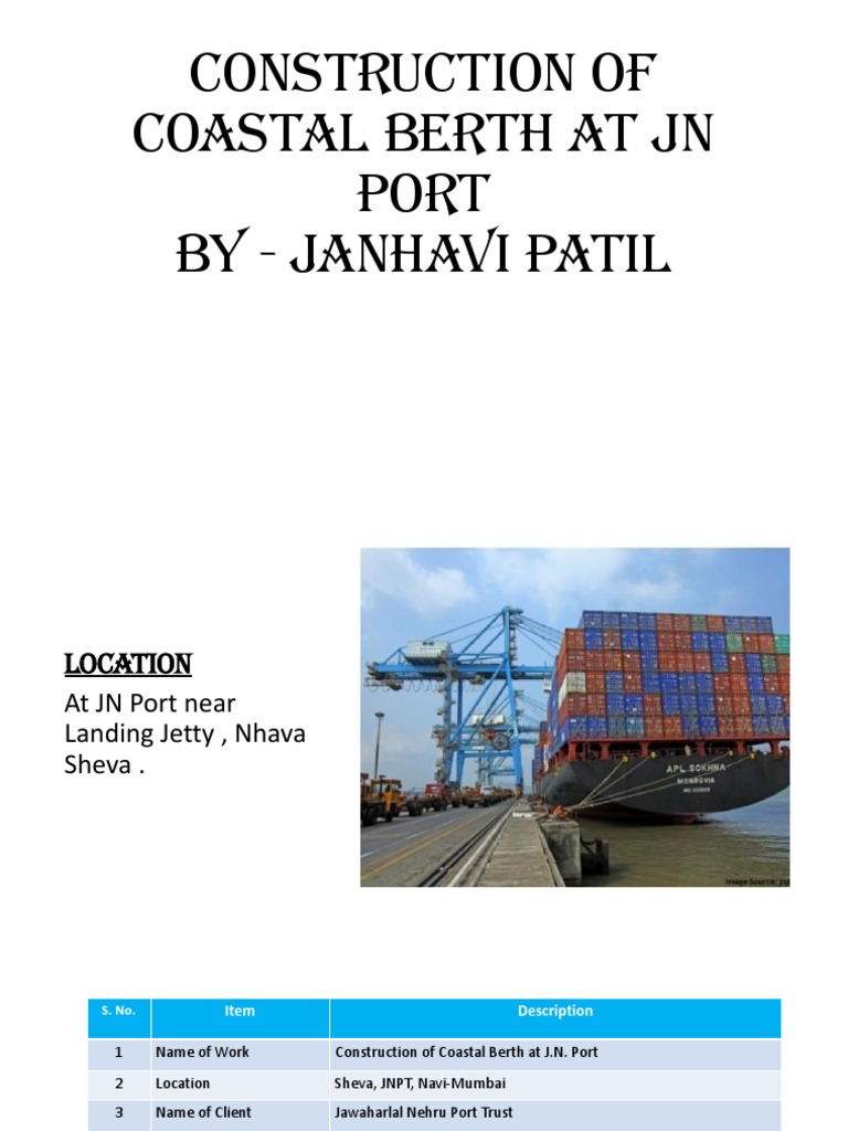Coastal Berth Construction at JN Port | PDF | Economic Sectors | Civil ...
