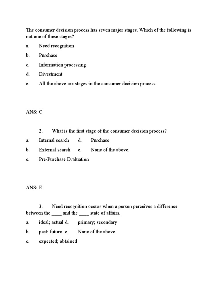 Consumer Decision Process Stages Explained | PDF