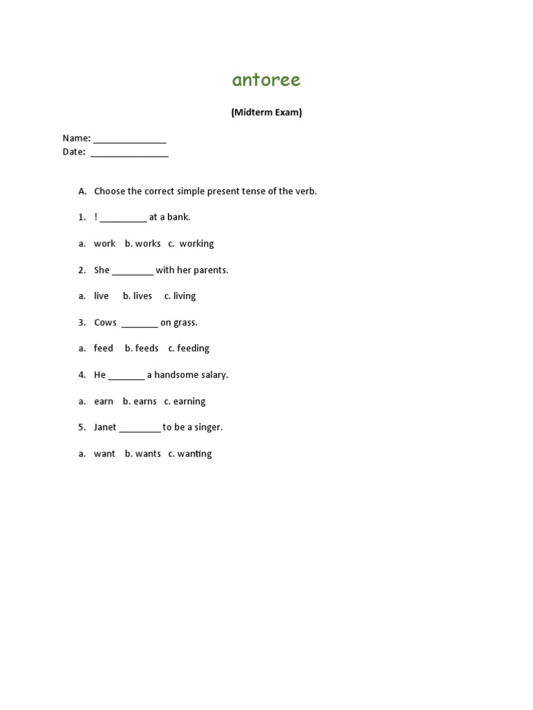 Antoree: (Midterm Exam) | PDF | Morphology | Linguistic Typology