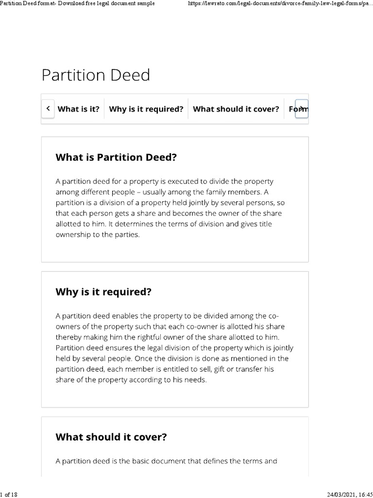 Partition Deed | PDF | Environmental Law | Real Property Law