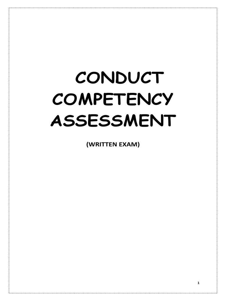 Conduct Competency Assessment: (Written Exam) | PDF | Educational ...