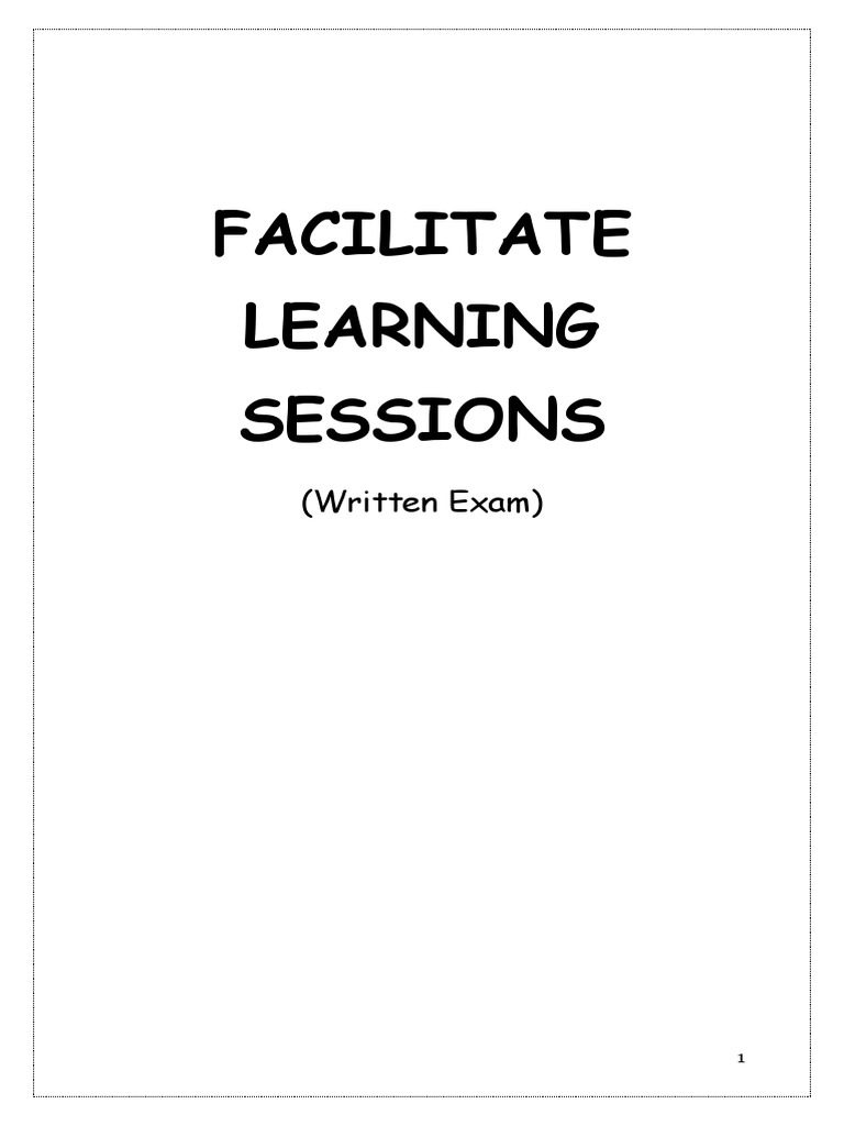Facilitate Learning Sessions: (Written Exam) | PDF | Student's T Test ...