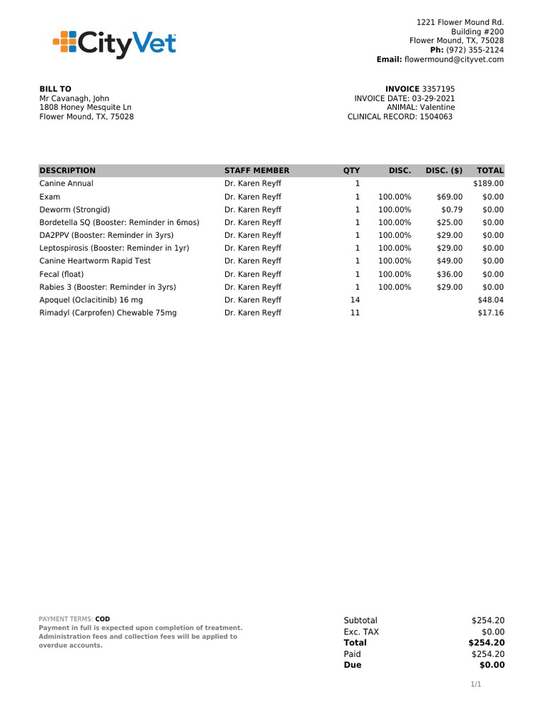 Invoices | PDF | Domesticated Animals | Dogs