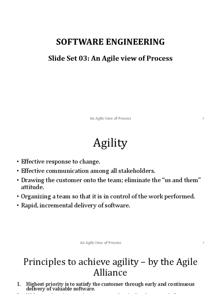 Software Engineering: Slide Set 03: An Agile View of Process | PDF ...