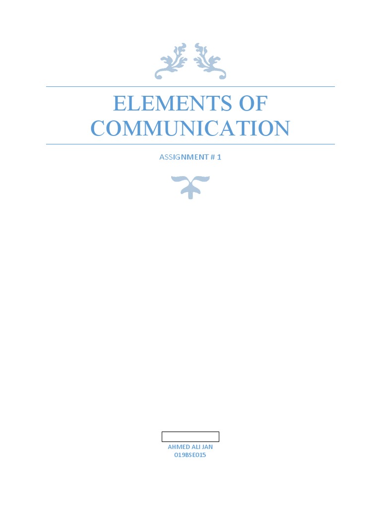 The Elements of Communication | PDF | Nonverbal Communication ...