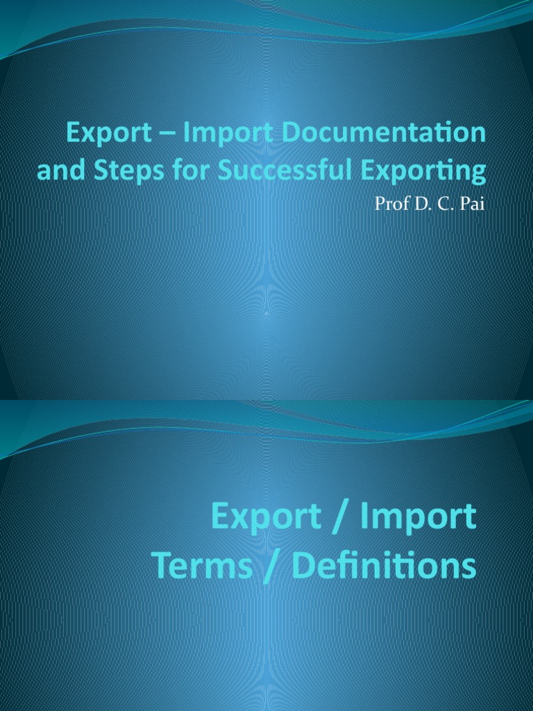 Export-Import Documentation Guide | PDF | Trade | Exports