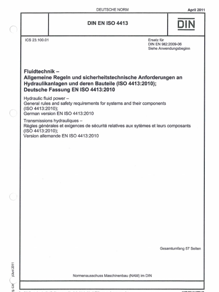 DIN EN ISO 4413 Ausführungsrichtlinien Aggregatebau | PDF