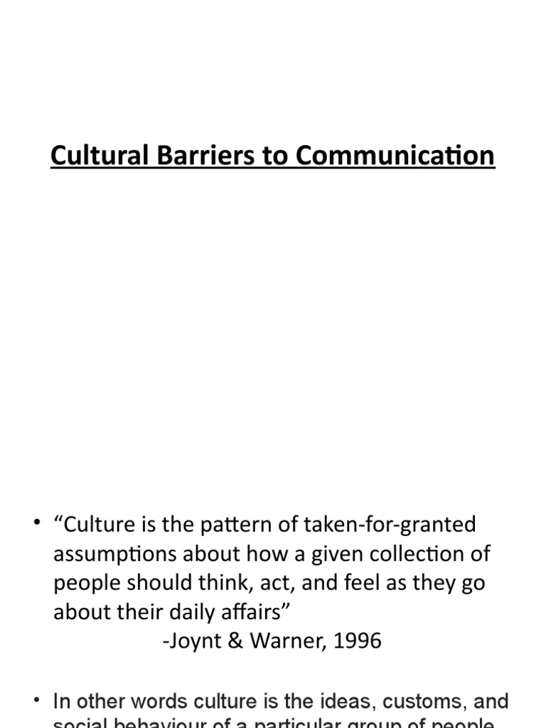 Cultural Barriers | PDF | Stereotypes | Psychological Attitude