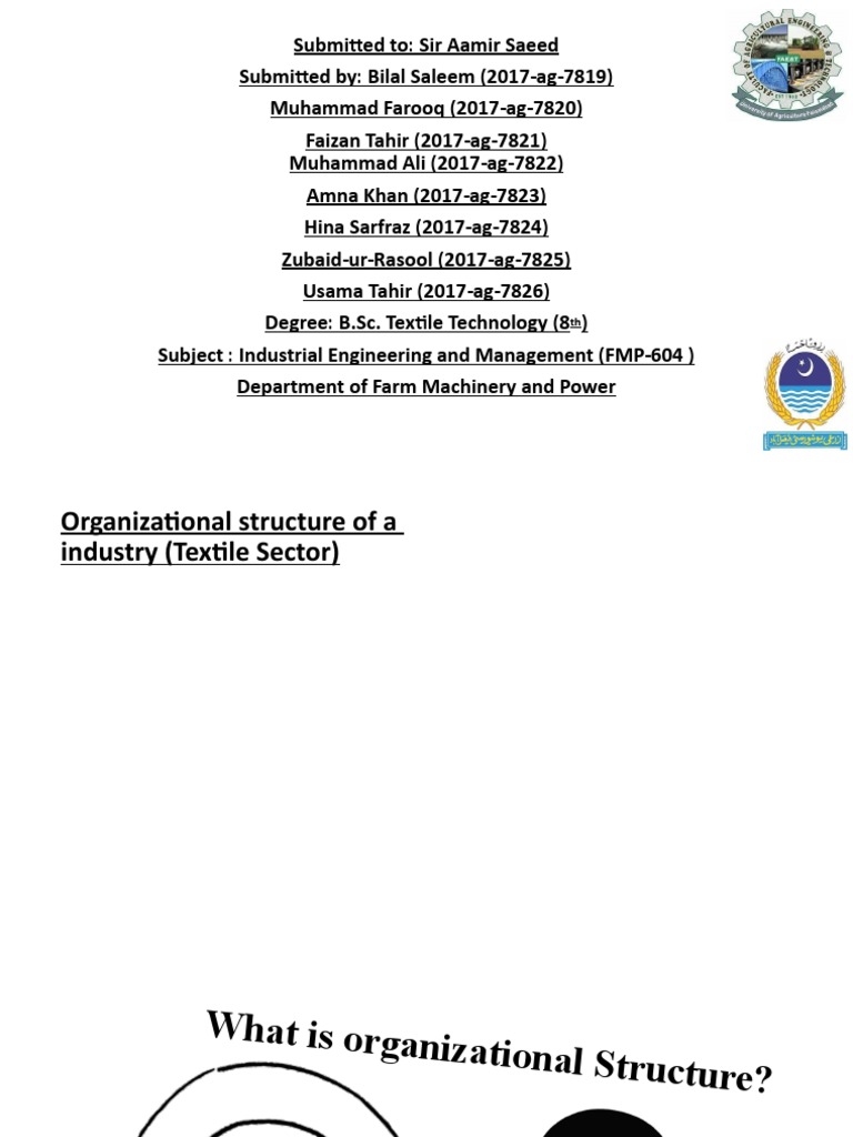 Textile Industry Organizational Structure | PDF | Marketing | Leadership