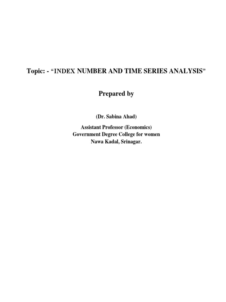 Index Number and Time Series Analysis | PDF | Linear Trend Estimation ...