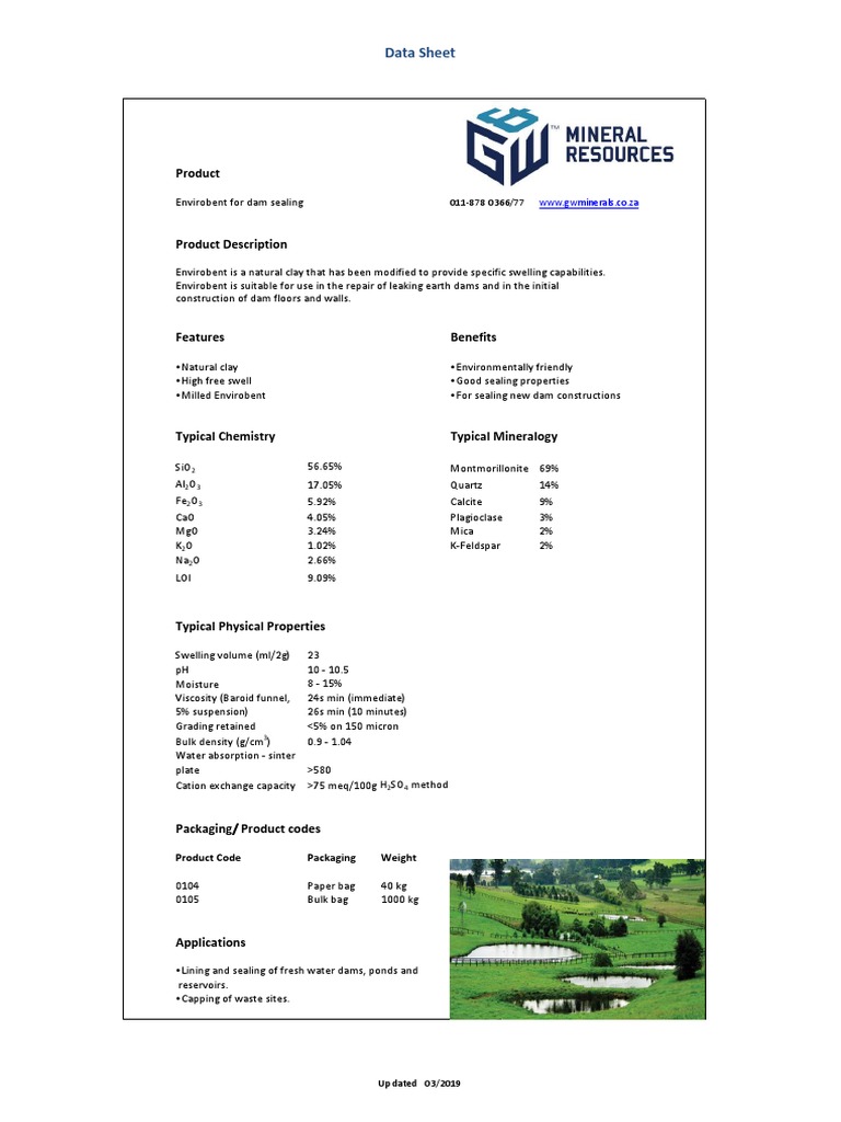 Envirobent For Dam Sealing | PDF