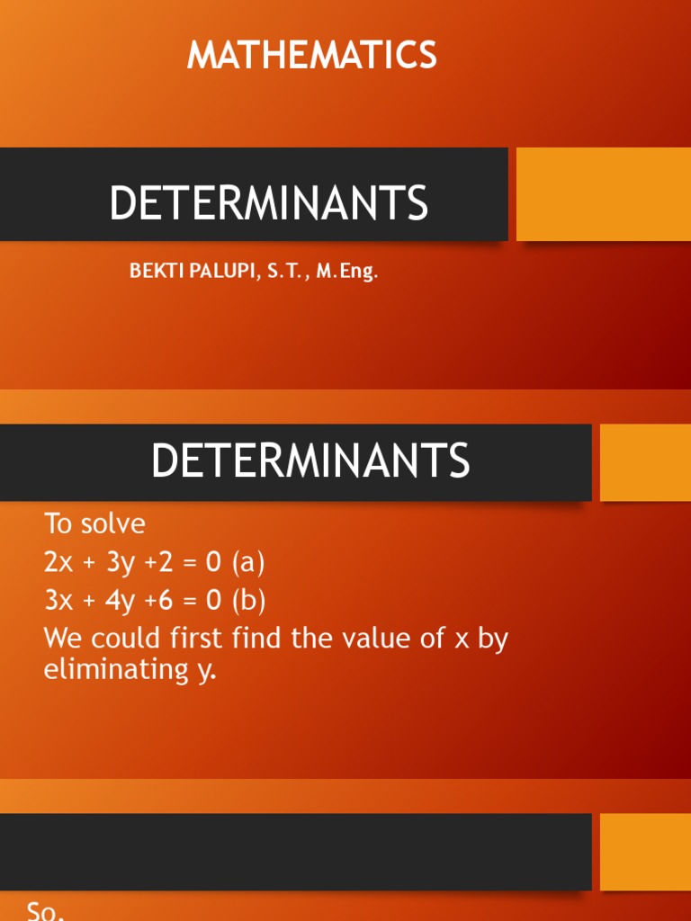 Mathematics: Determinants | PDF