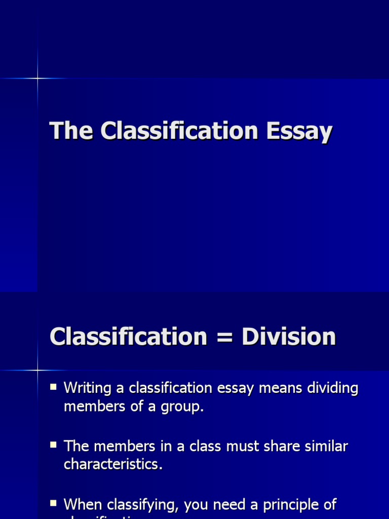 The Classification Essay | PDF | Finance & Money Management