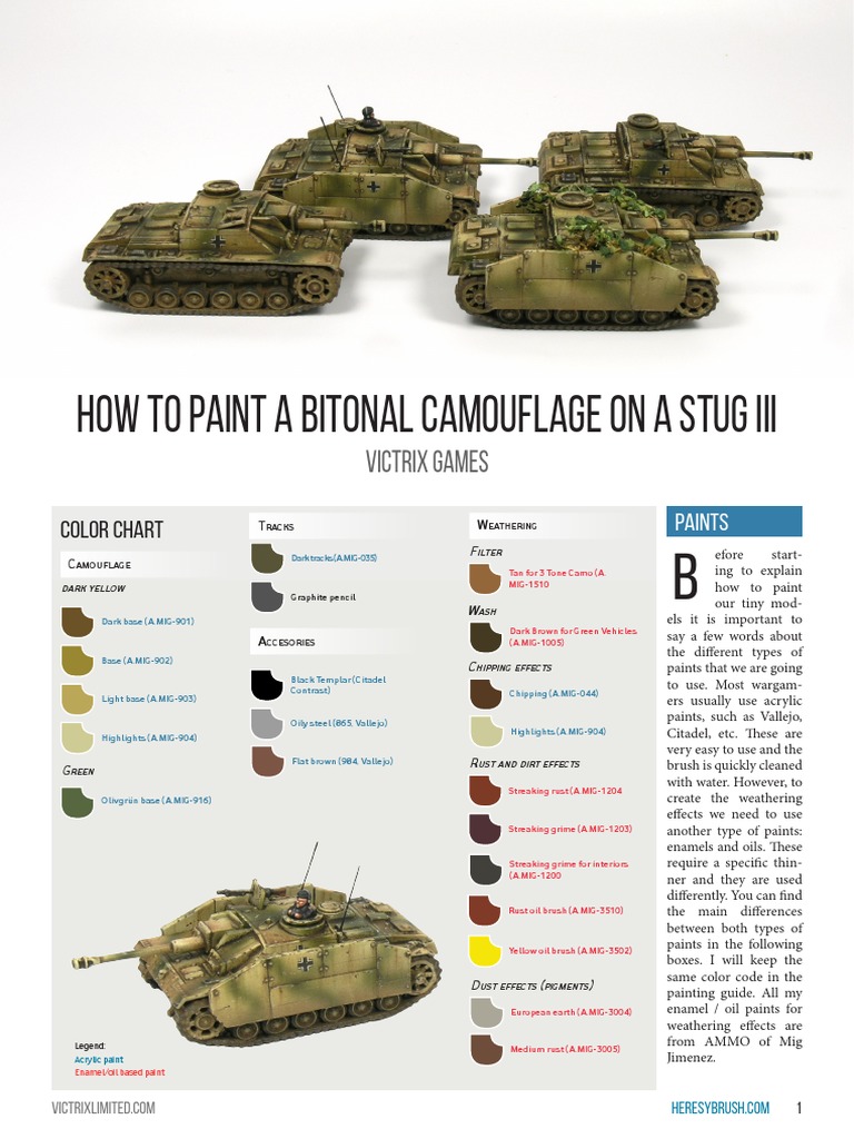 How To Paint A Bitonal Camouflage On A Stug Iii: Victrix Games | PDF ...