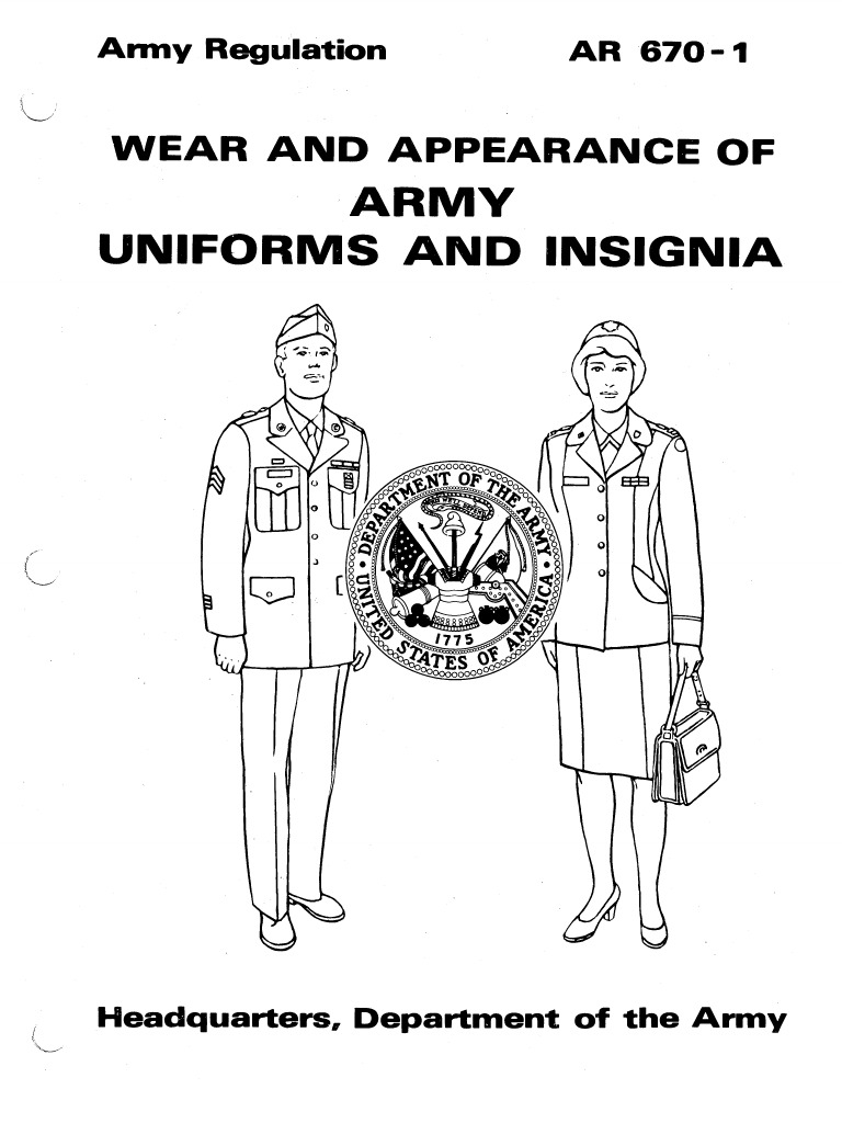 Army Uniform Wear Guidelines AR 670-1 | PDF | Dress | Dress Codes