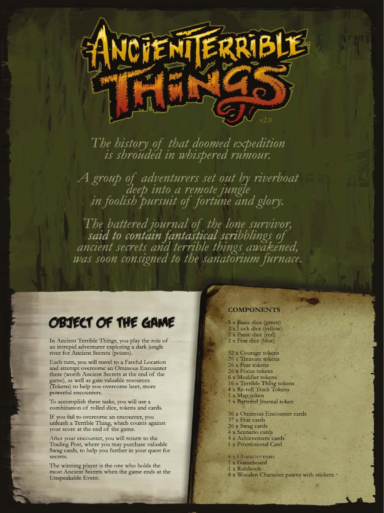 Ancient Terrible Things | PDF | Dice | Games Of Mental Skill