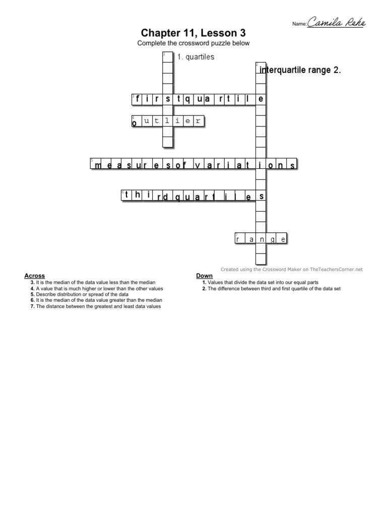 Chapter 11 Lesson 3 Crossword Puzzle | PDF