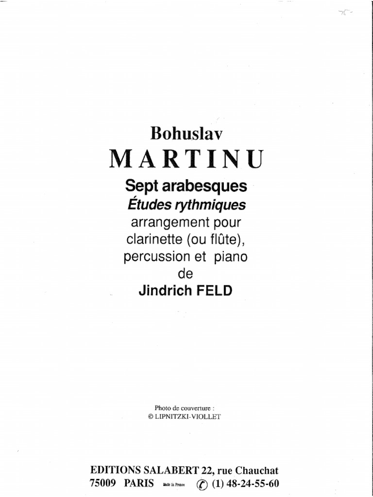 Martinu - Sept Arabesques Score | PDF