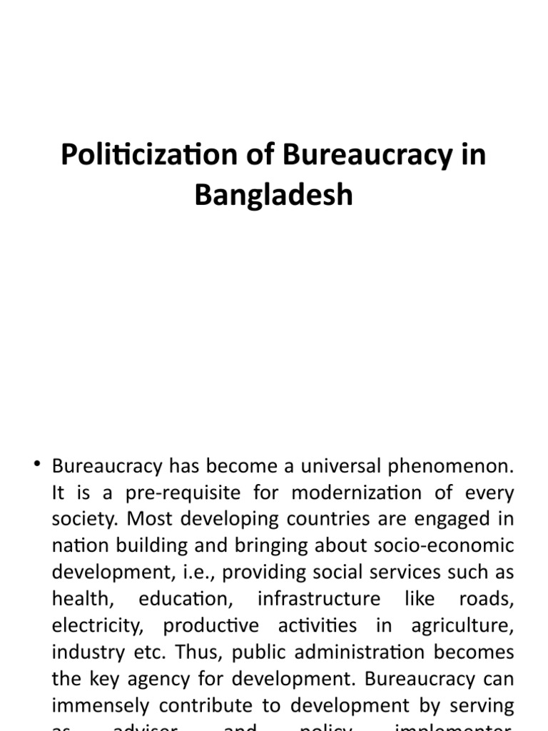 Politicization of Bureaucracy in Bangladesh | PDF | Bureaucracy | Civil ...