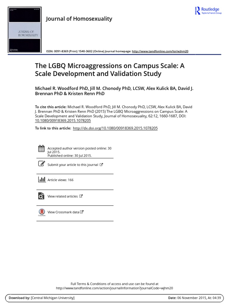 The LGBQ Microaggressions On Campus Scale A Scale Development and ...